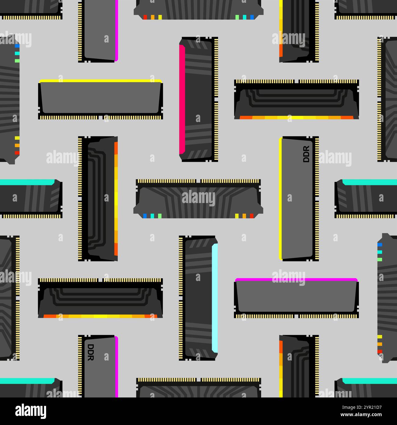 RAM memory card pattern seamless. Random access memory background. Computer component DDR ...