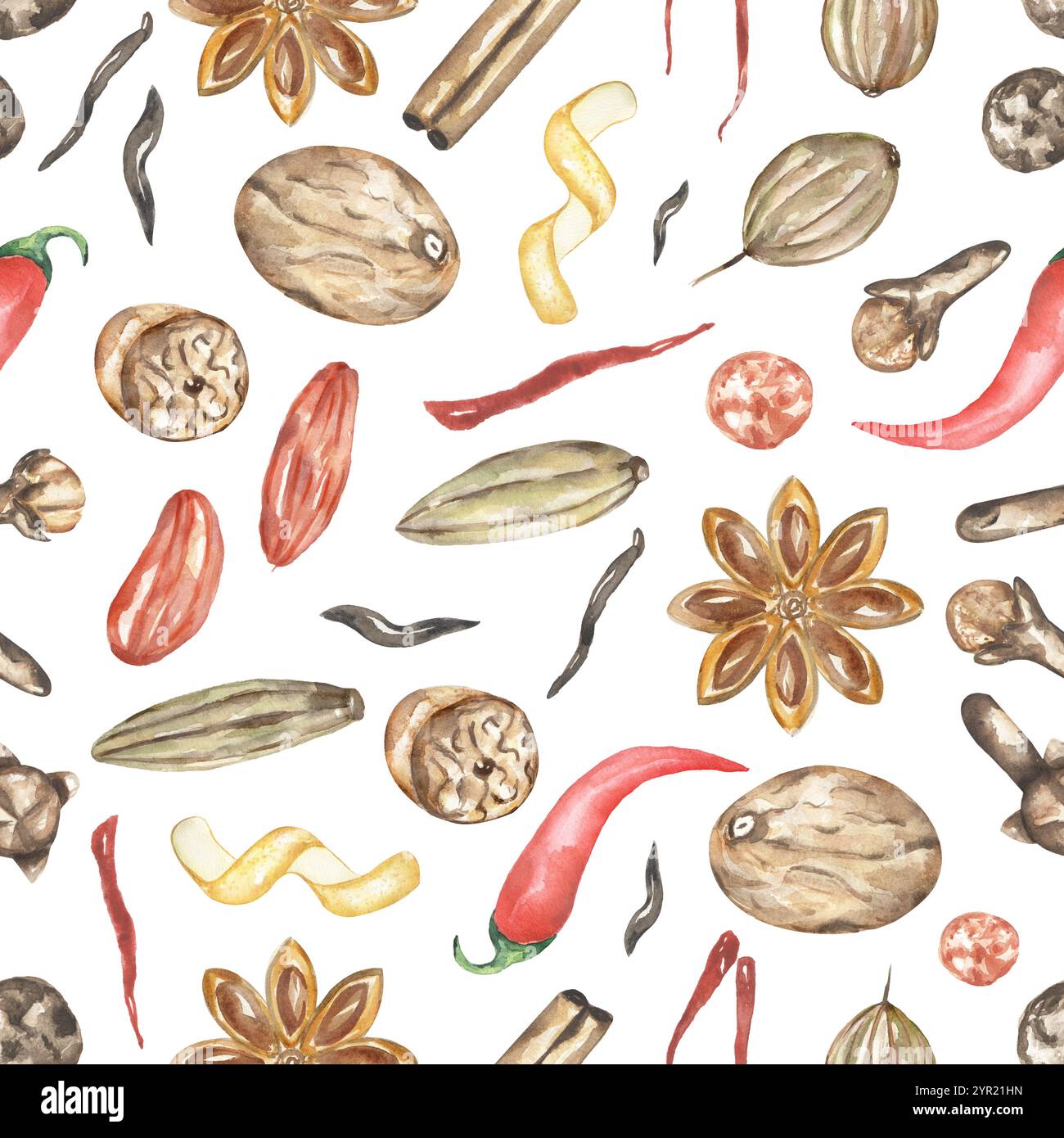 Vintage pattern aromatic spices hi-res stock photography and images - Alamy