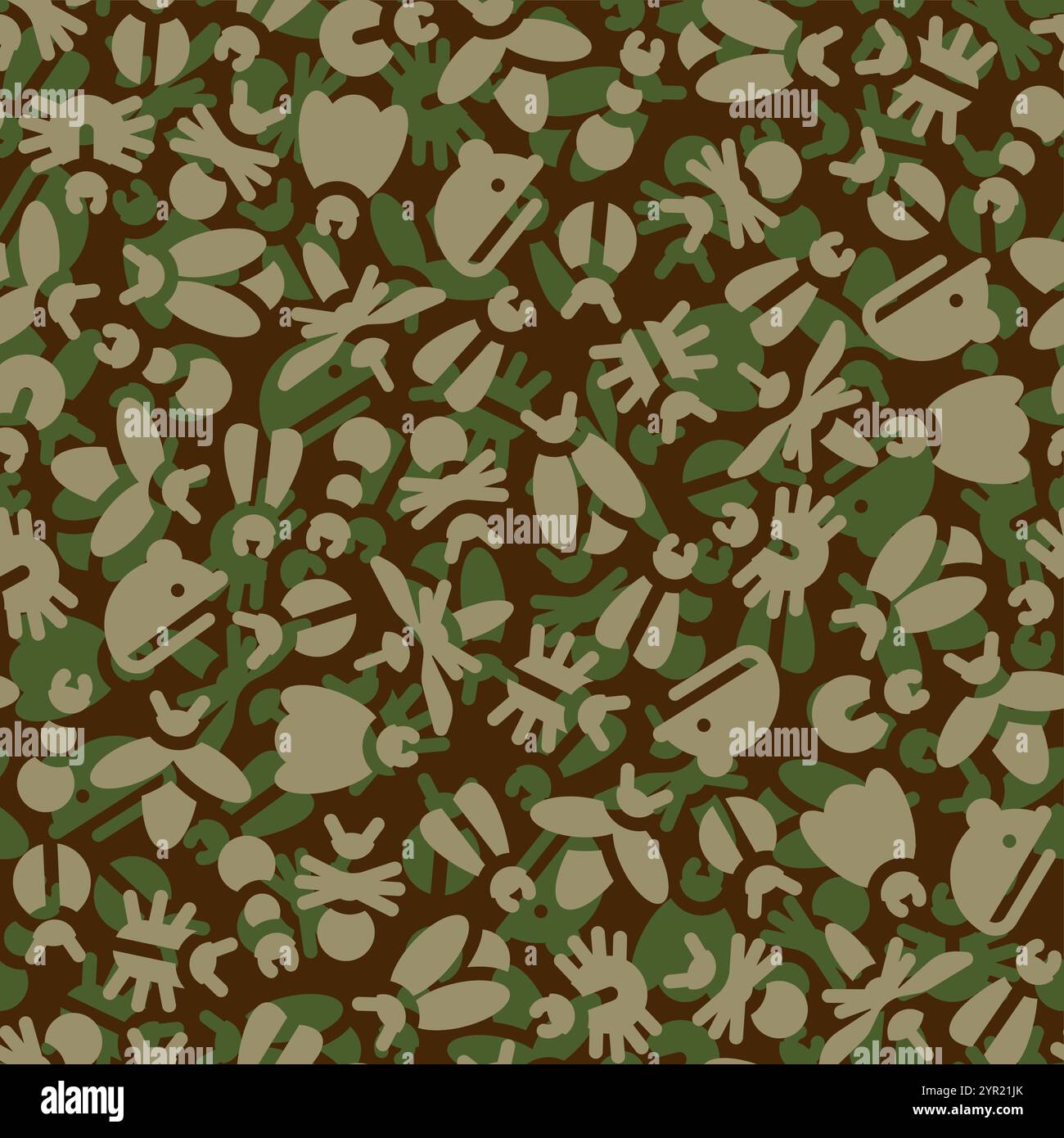 Pest Military pattern seamless. Beetle, fly Army background. Soldier ...