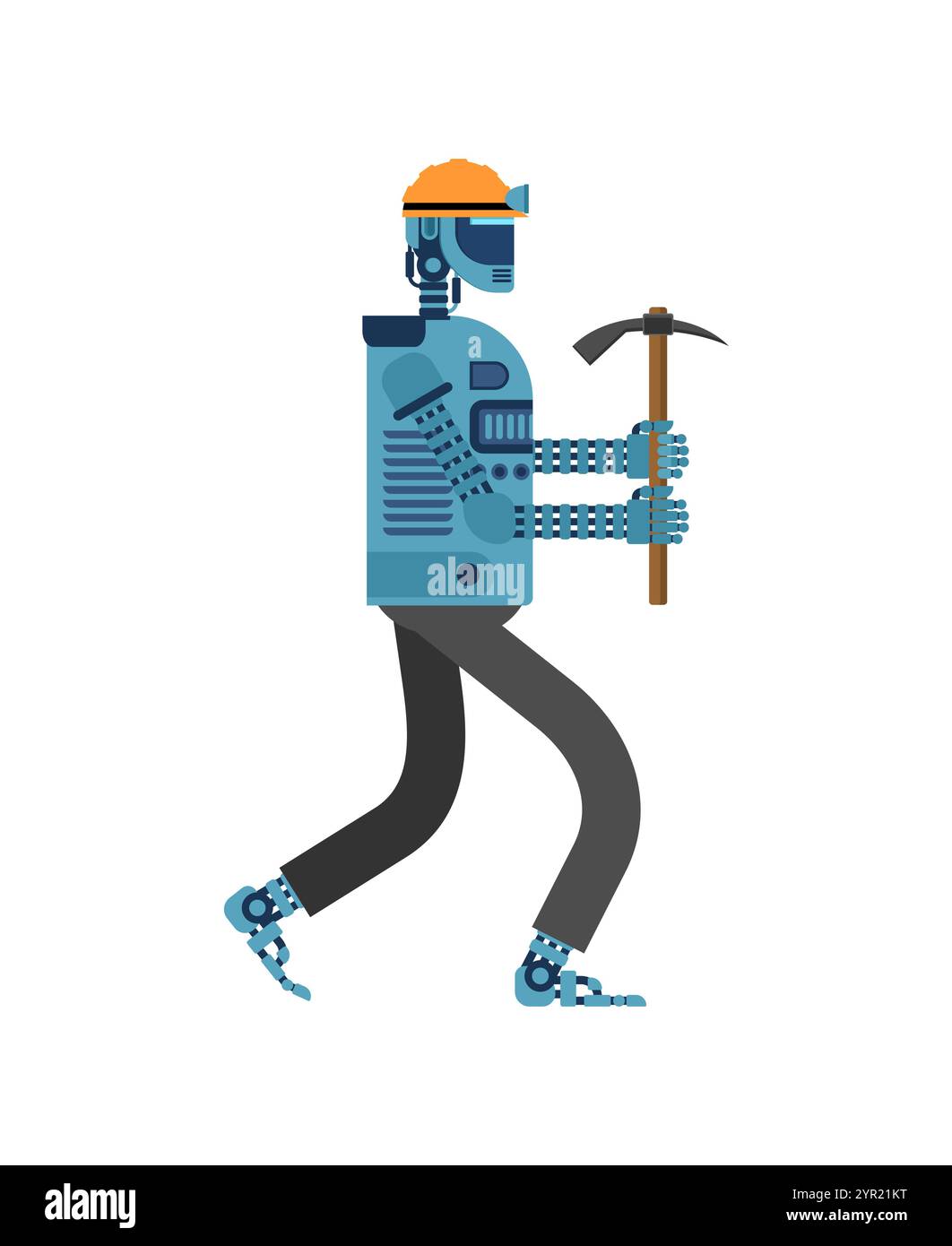 Robot Miner. Concept of Artificial Intelligence and Machines Will ...