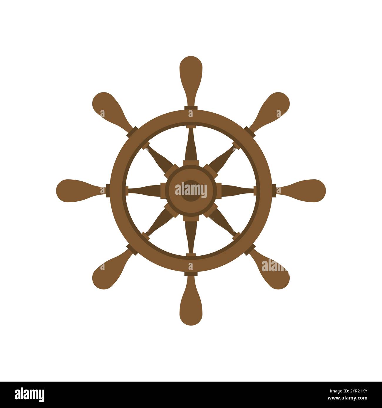 Ship steering wheel isolated. control wheel Vector illustration Stock ...