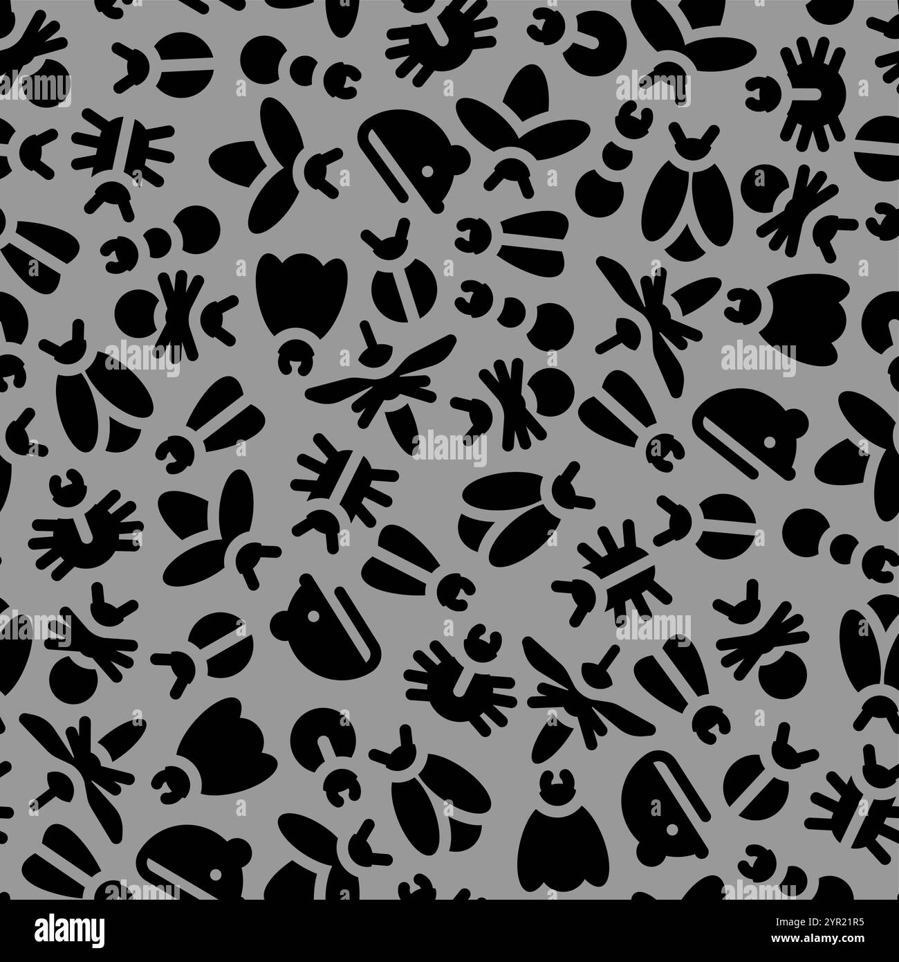 Pest set pattern seamless. Beetle, fly background. Insects texture ...