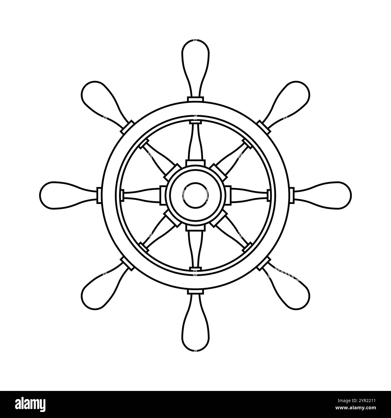 Ship steering wheel isolated. control wheel Vector illustration Stock ...