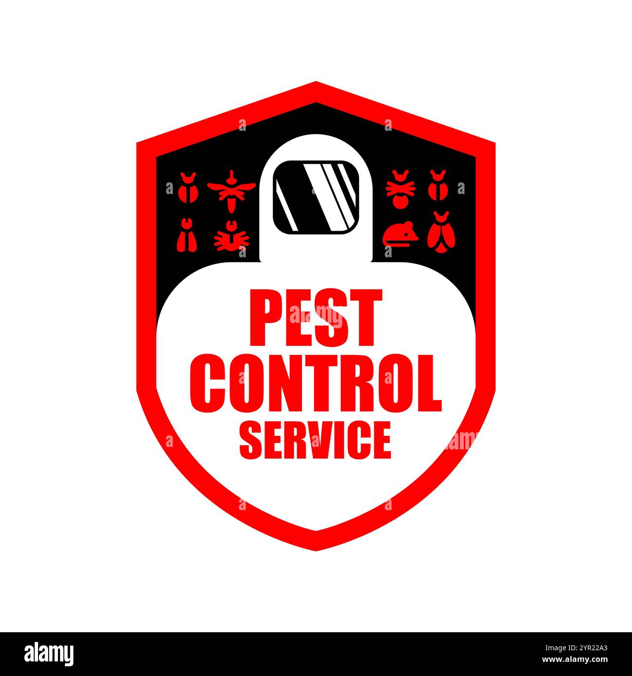 Pest Control Service sign logo. Trapping rodents and pests beetles ...