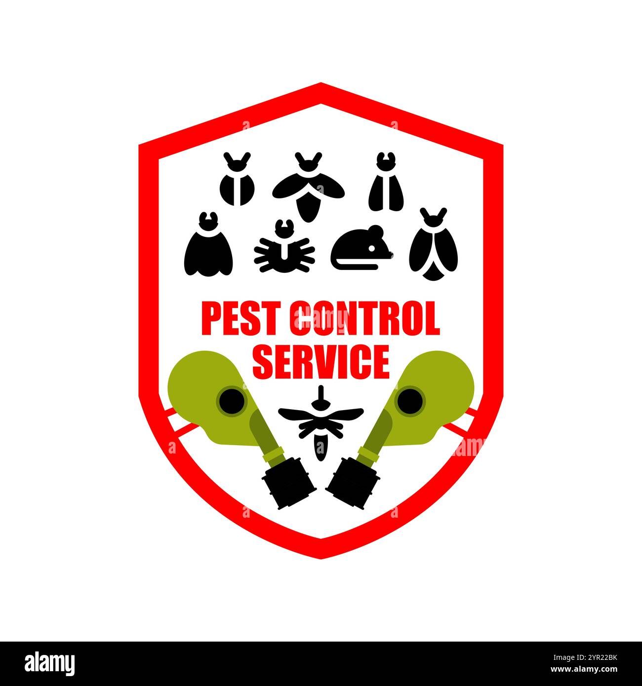 Pest Control Service sign logo. Trapping rodents and pests beetles symbol Stock Vector Image ...