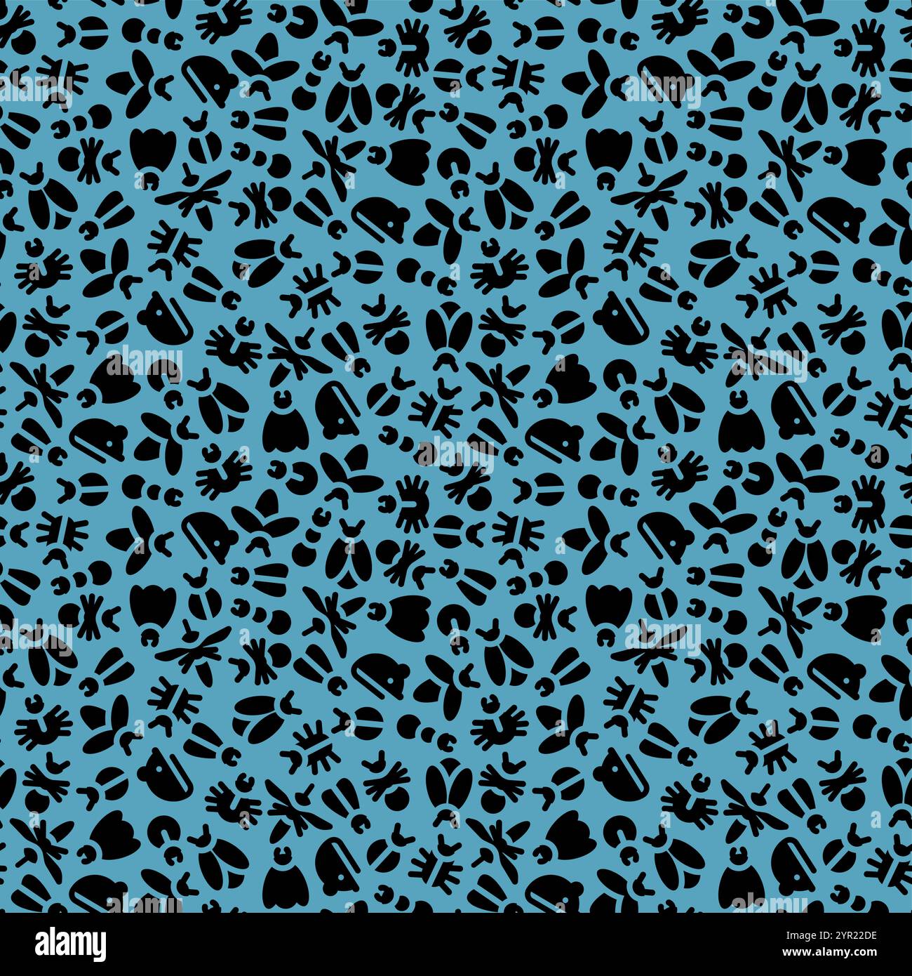 Pest set pattern seamless. Beetle, fly background. Insects texture ...