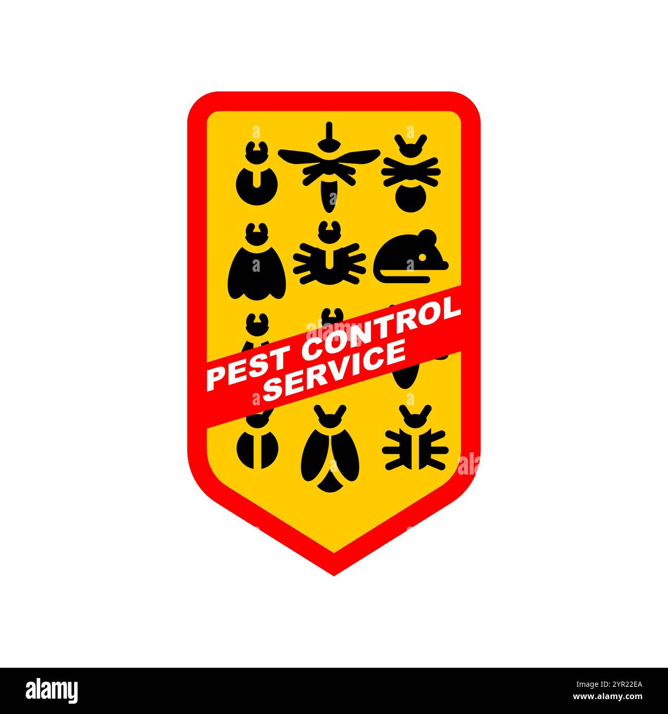 Pest Control Service sign logo. Trapping rodents and pests beetles ...