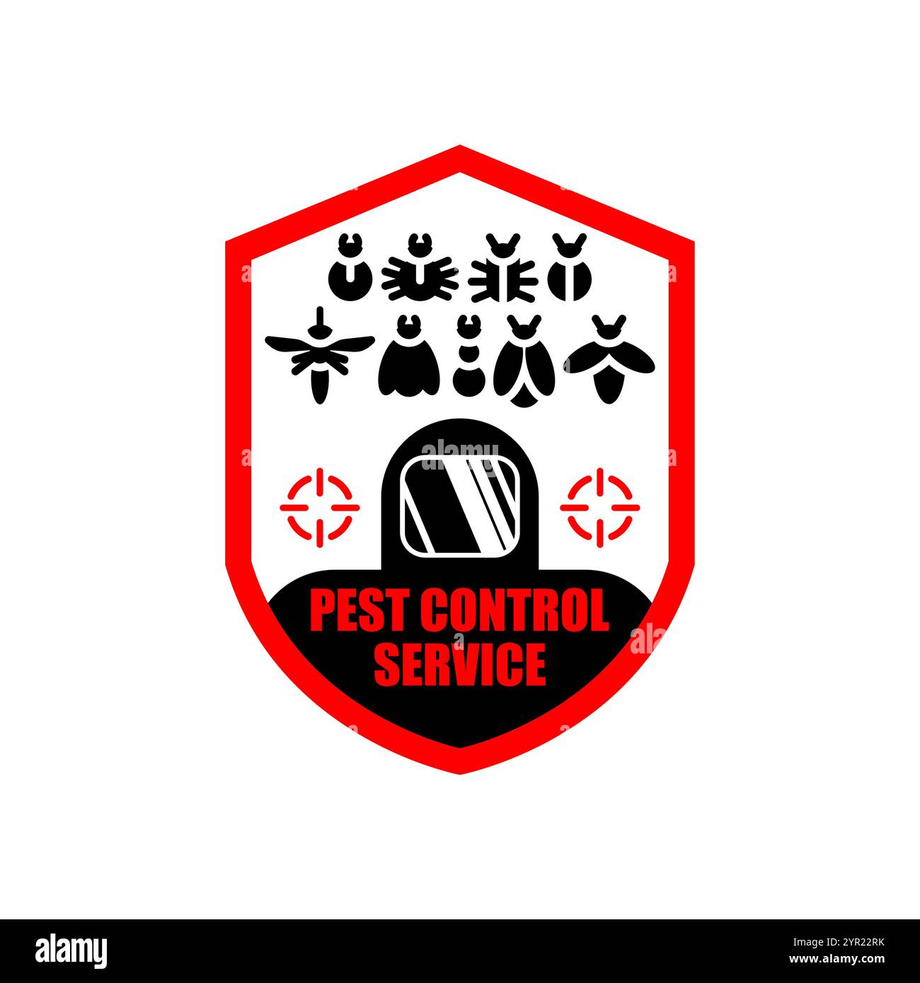 Pest Control Service sign logo. Trapping rodents and pests beetles ...