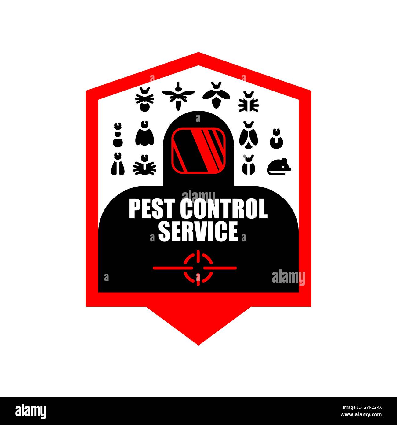 Pest Control Service sign logo. Trapping rodents and pests beetles ...
