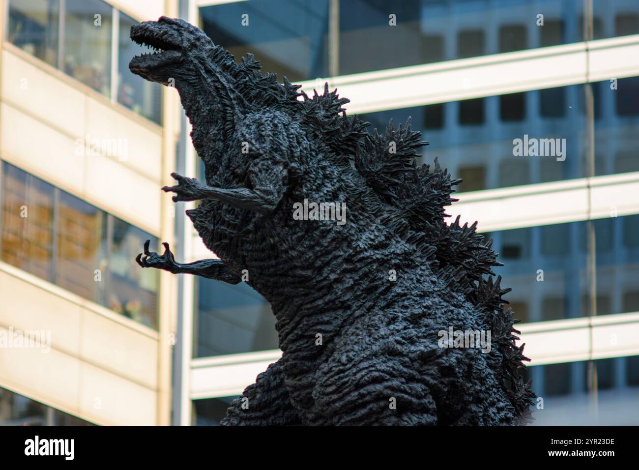 Godzilla statue at the Hibiya Godzilla Square in front of the Hibiya ...