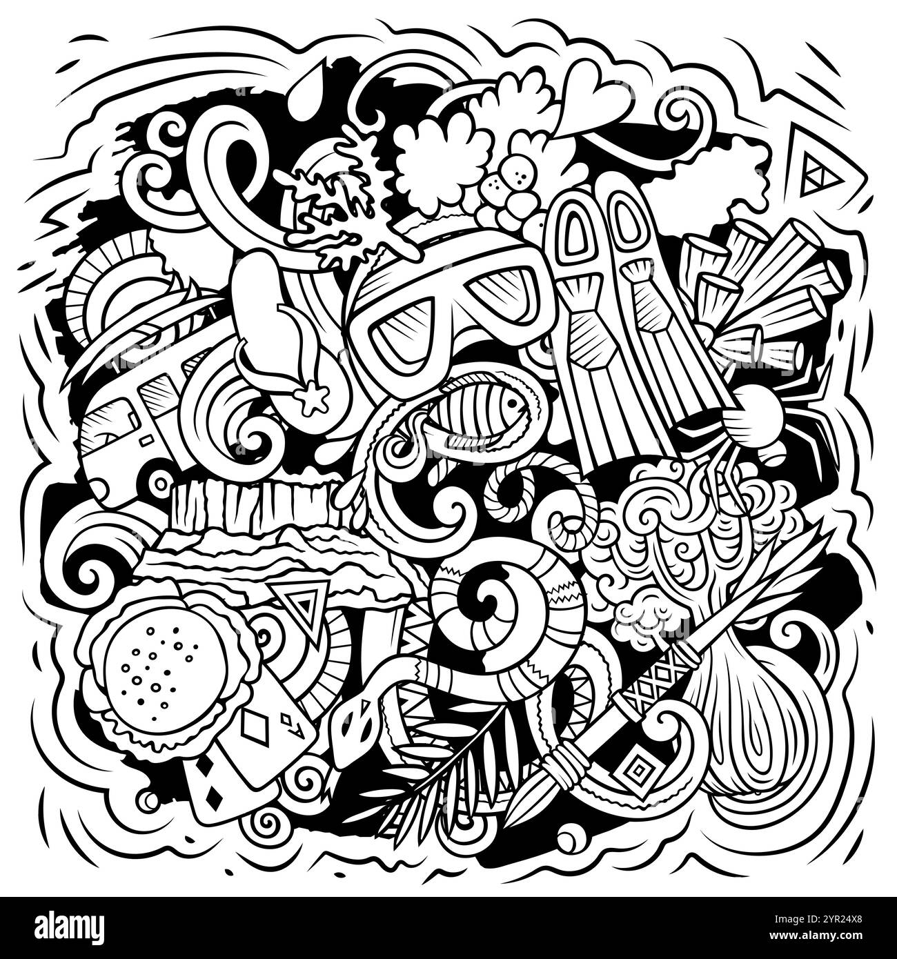 Australia cartoon vector doodle illutraditional symbols. Australian ...