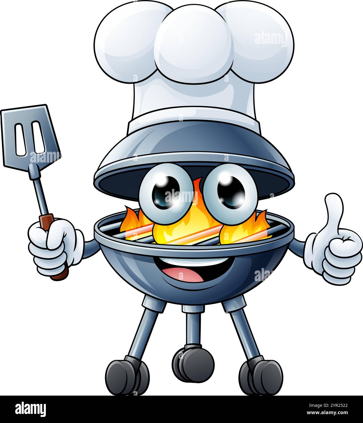 Barbecue Chef Cartoon Mascot Charcoal BBQ Person Stock Vector Image ...