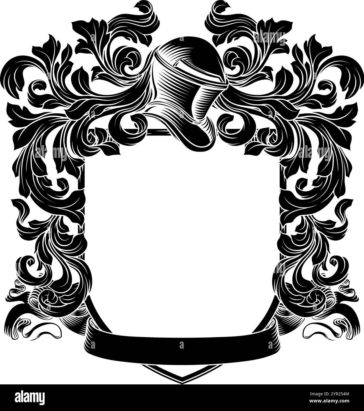 Coat of Arms Crest Knight Family Shield Heraldic Stock Vector Image ...