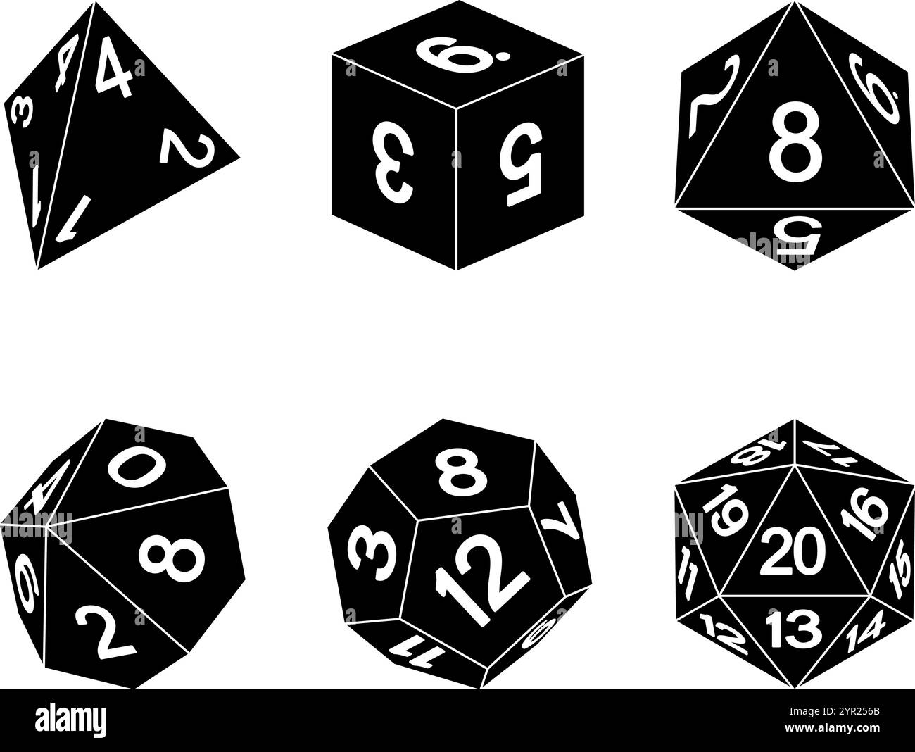 Game Dice Illustration Roleplaying Board Game Set Stock Vector Image ...