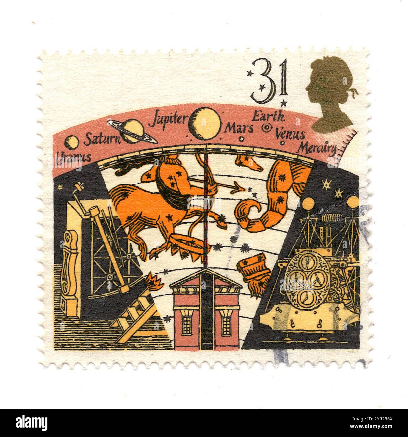 A vintage postage stamp from Great Britain featuring Greenwich Old ...