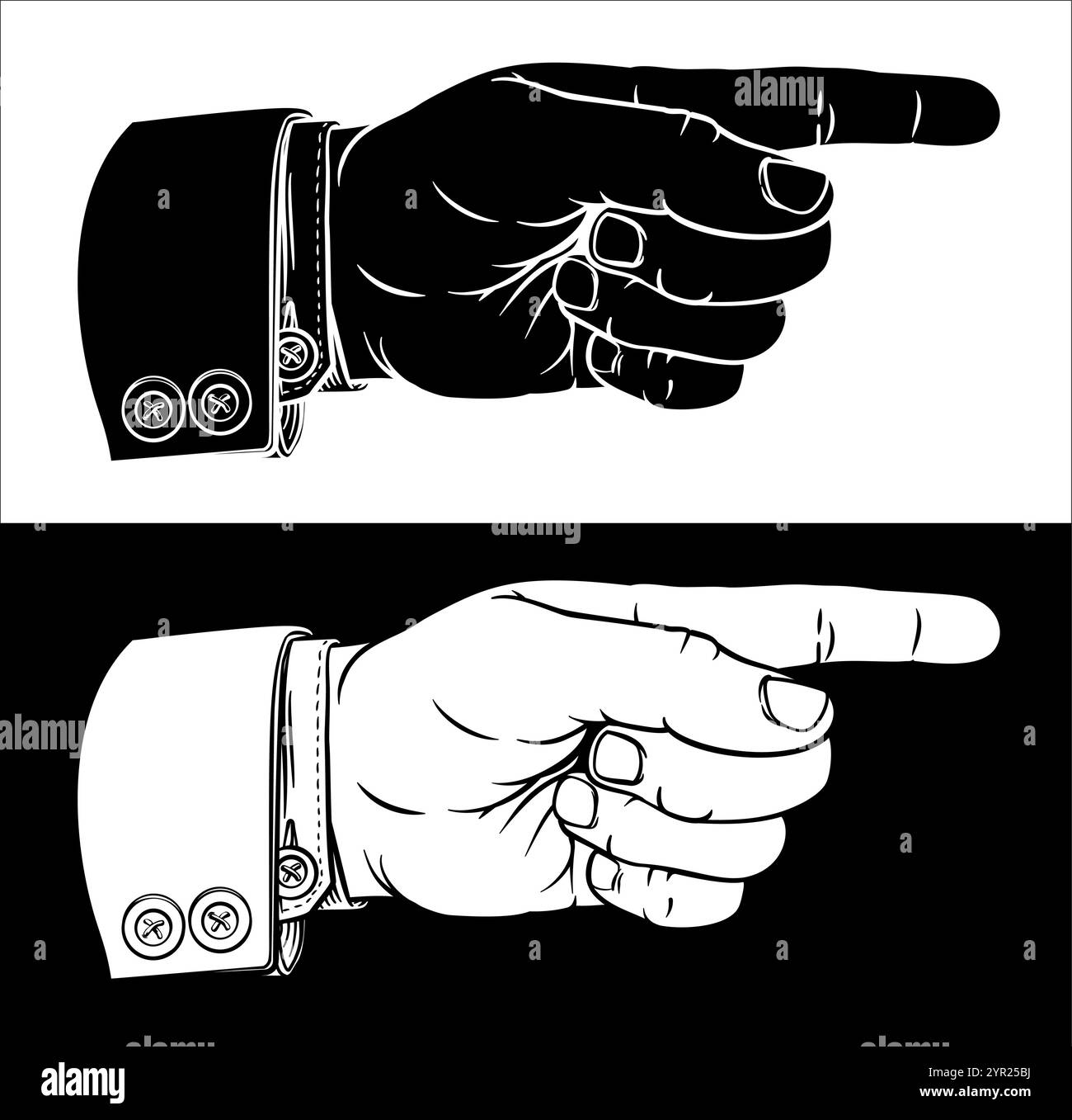 Man pointing finger clipart Black and White Stock Photos & Images - Alamy