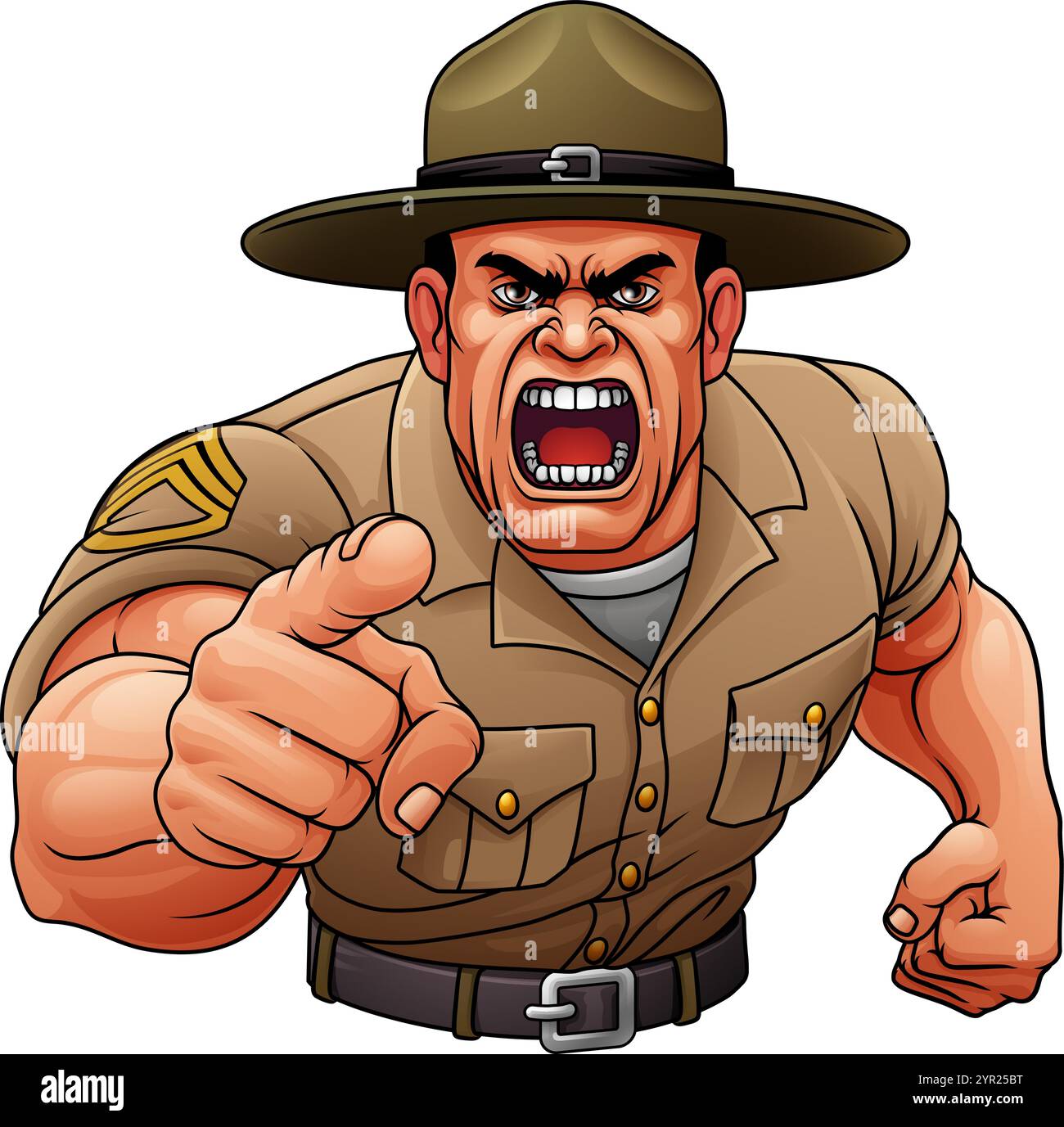 Drill Instructor Sergeant Bootcamp Army Soldier Stock Vector Image ...