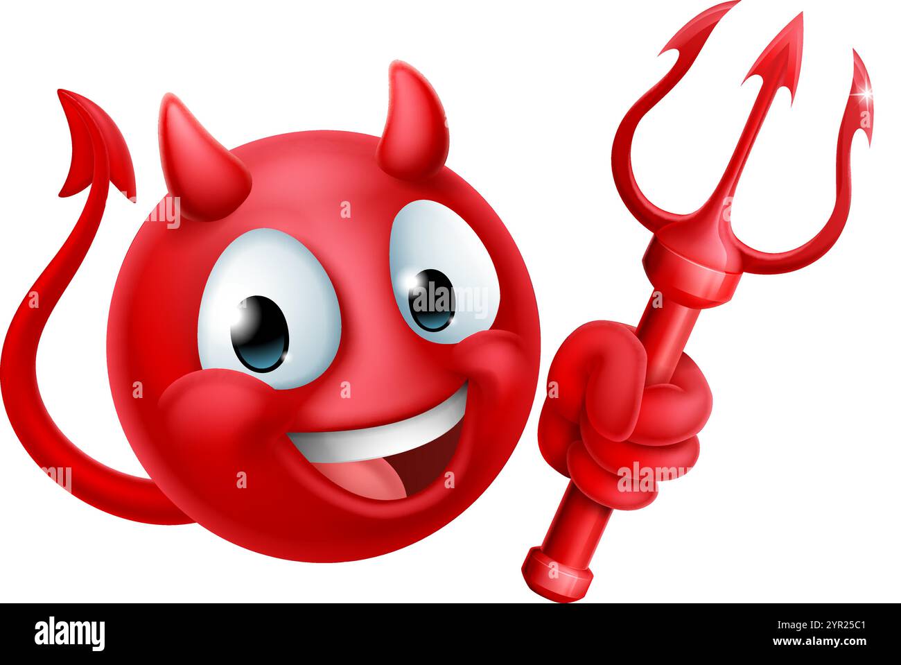 Devil Emoji Emoticon Man Face Cartoon Icon Mascot Stock Vector Image ...