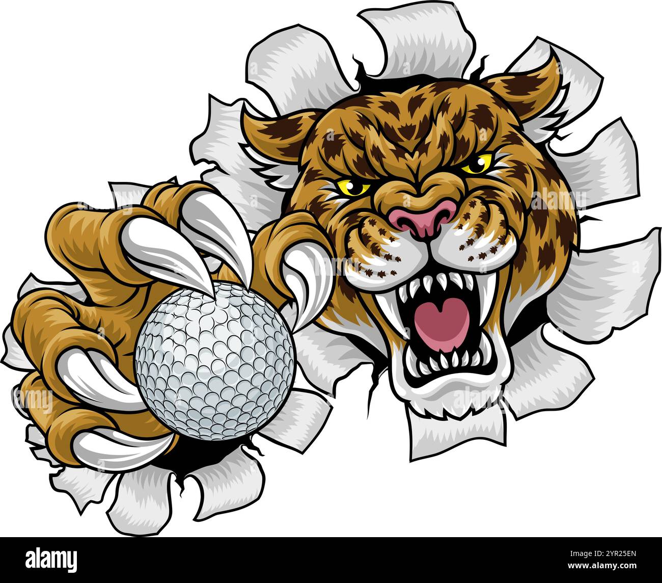 Jaguar Leopard Cheetah Panther Golf Ball Mascot Stock Vector Image ...