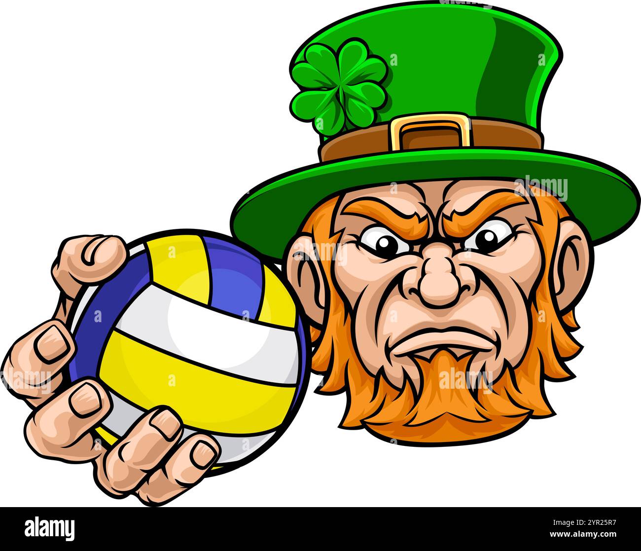 Leprechaun Celtic Irish Volleyball Ball Mascot Stock Vector Image & Art ...
