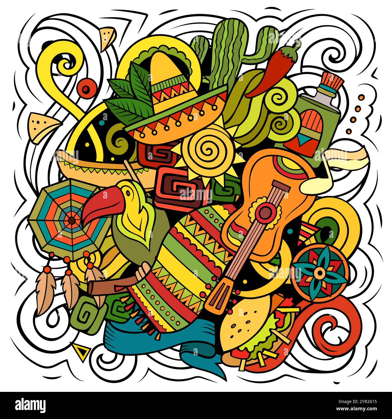 Latin America cartoon vector illustration. Colorful detailed ...