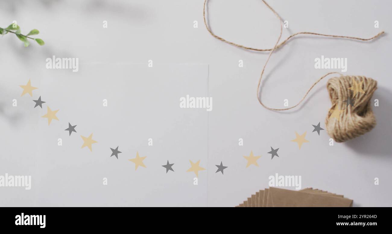 Stars image over crafting materials on white background Stock Photo - Alamy