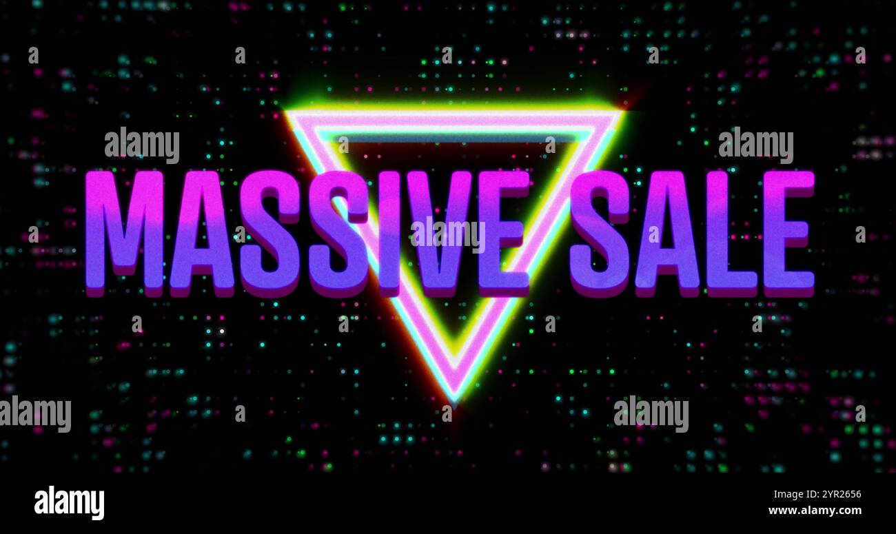 Image of massive sale text over light spots on black background Stock ...