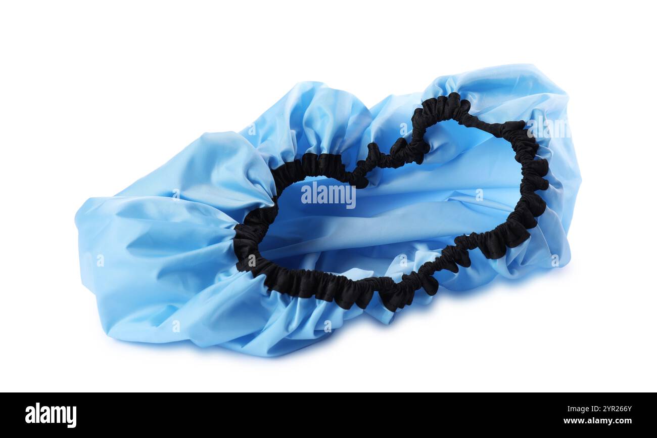 One blue shower cap isolated on white Stock Photo - Alamy
