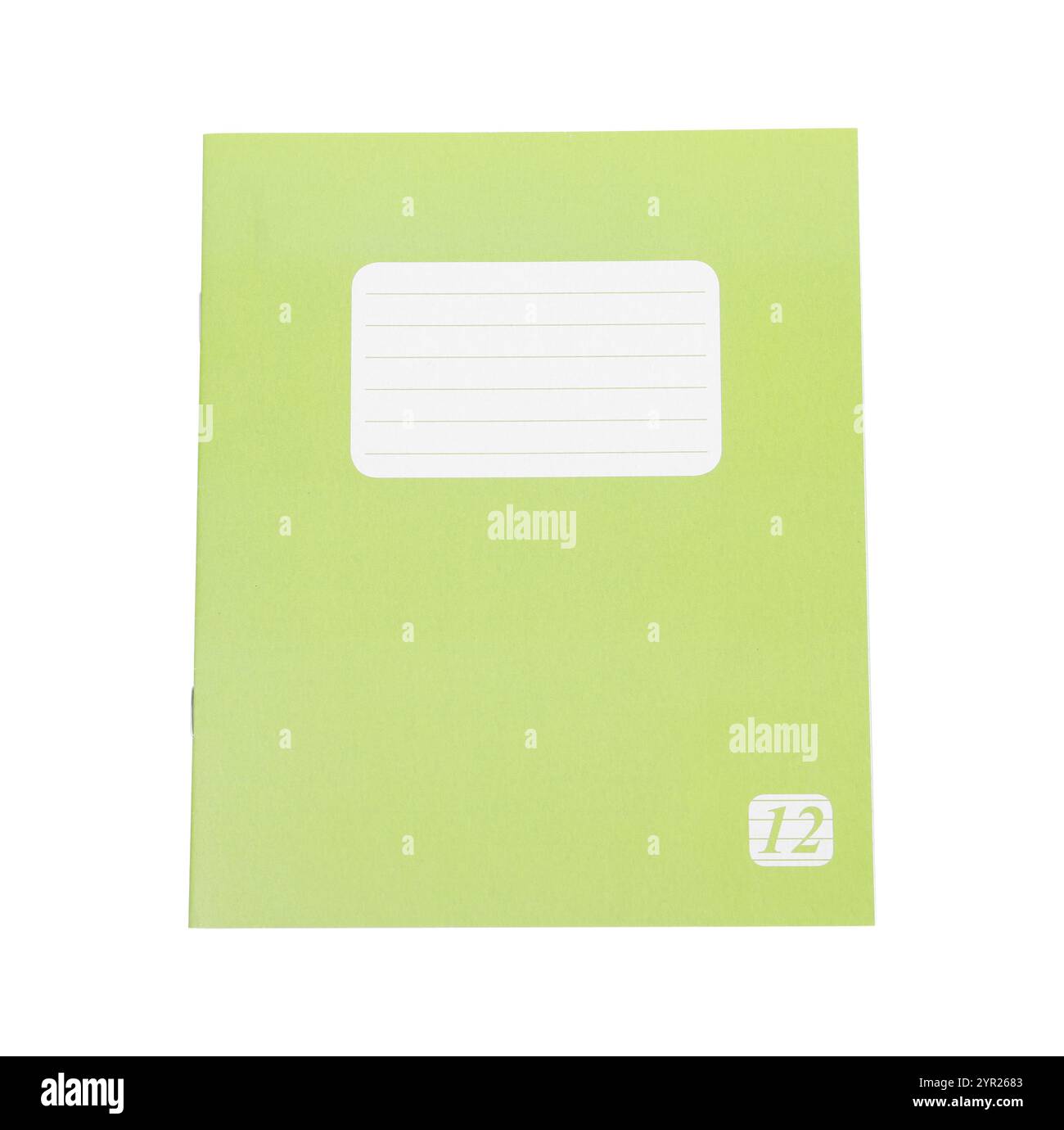 One copybook isolated on white, top view. School stationery Stock Photo ...
