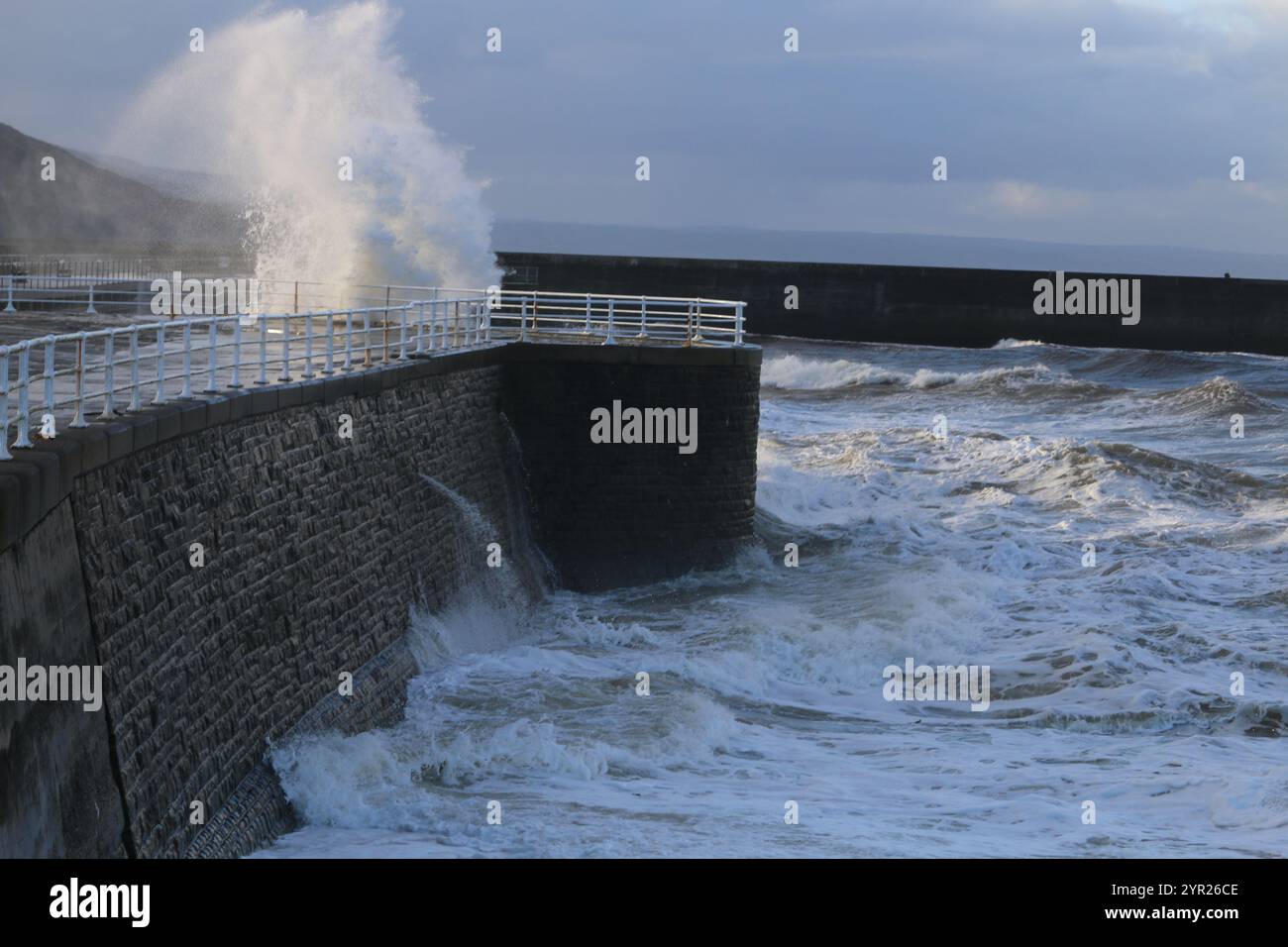 Aberystwyth Wales UK weather 2nd December 2024. A cold blustery winter ...