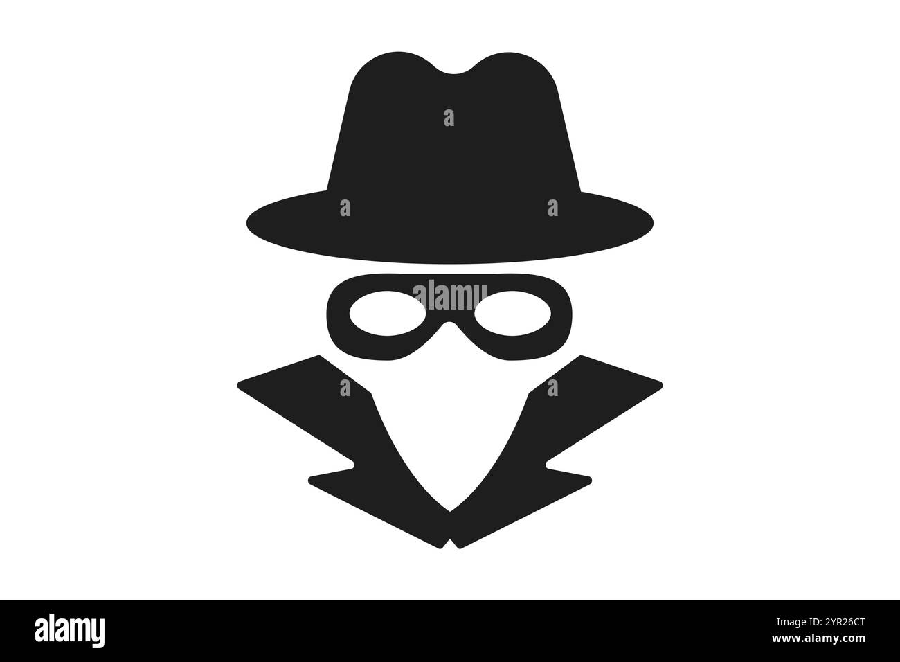 Incognito icon, mystery secret spy or detective silhouette, figure with ...