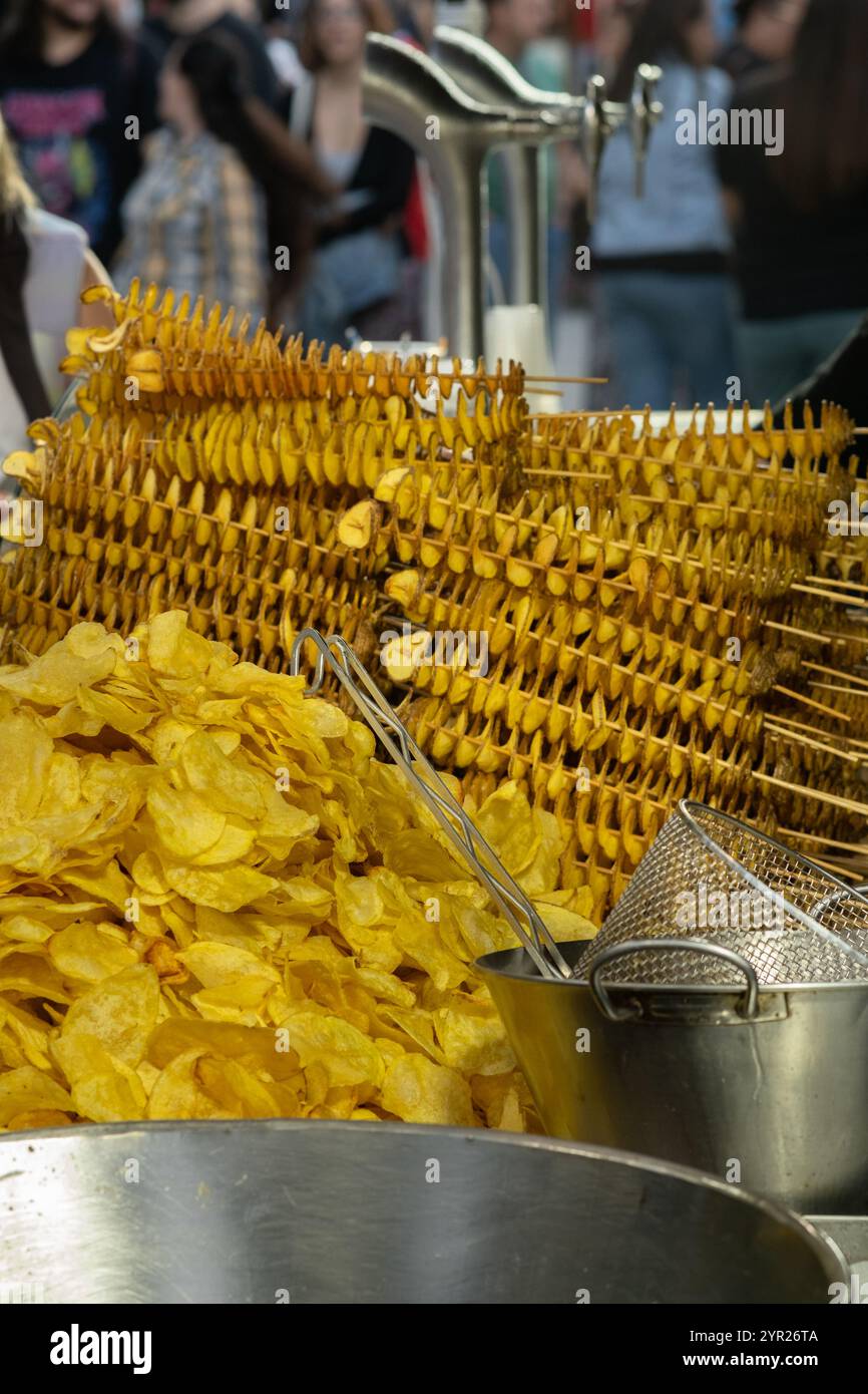 fried potatoes in the form of chips Stock Photo - Alamy