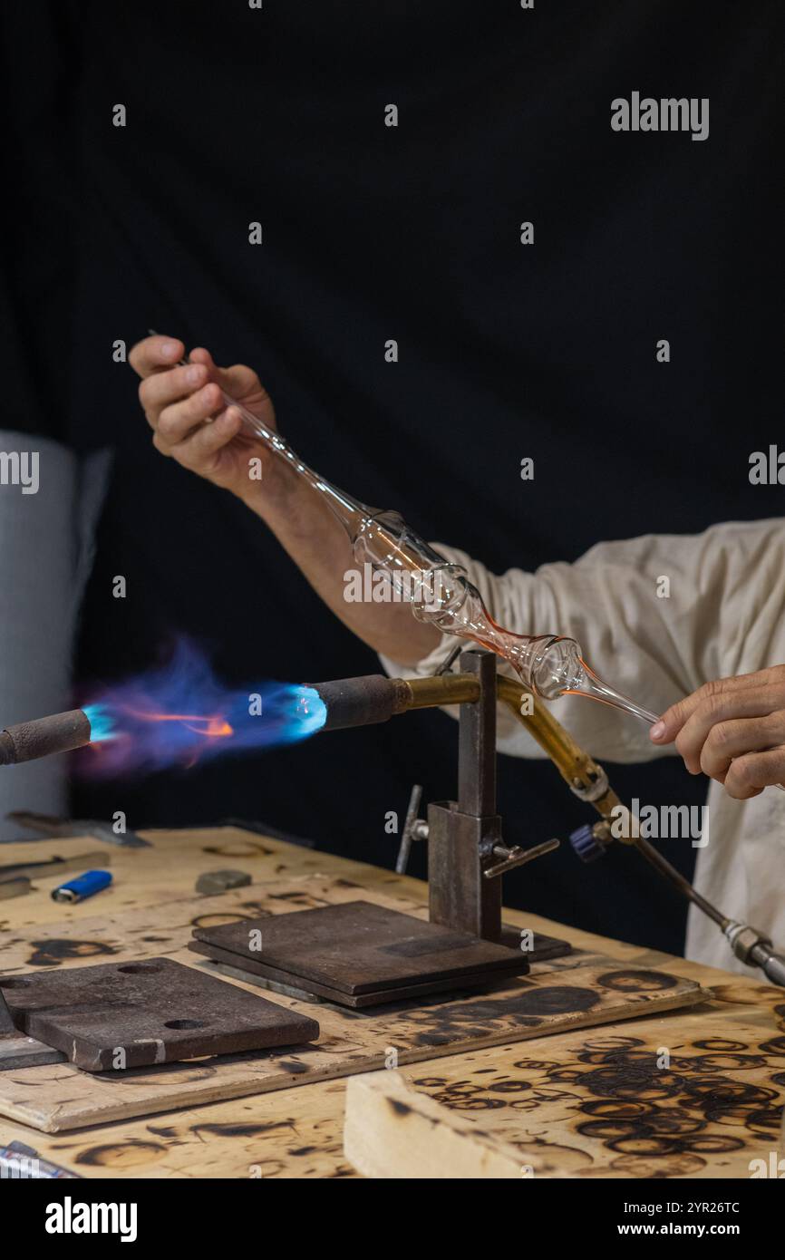 Glassblowing work in the bazaar Stock Photo - Alamy