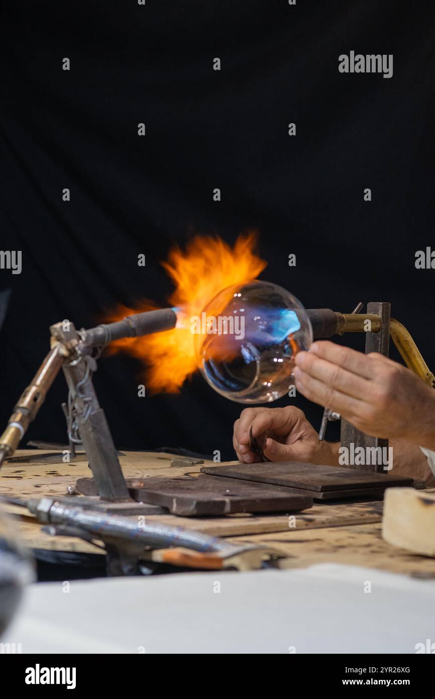 Glassblowing work in the bazaar Stock Photo - Alamy