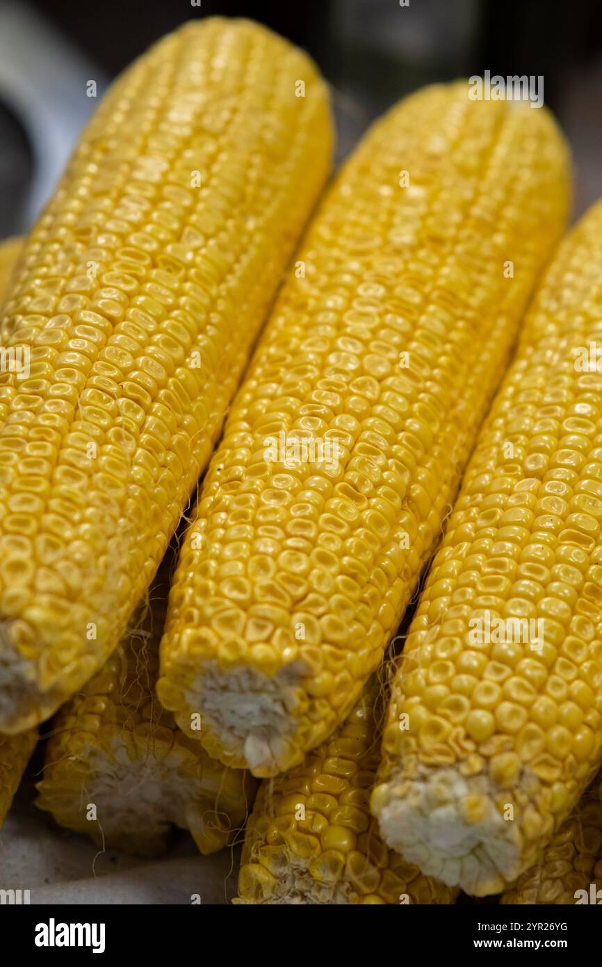 Corn fresh packs ready to fry Stock Photo - Alamy