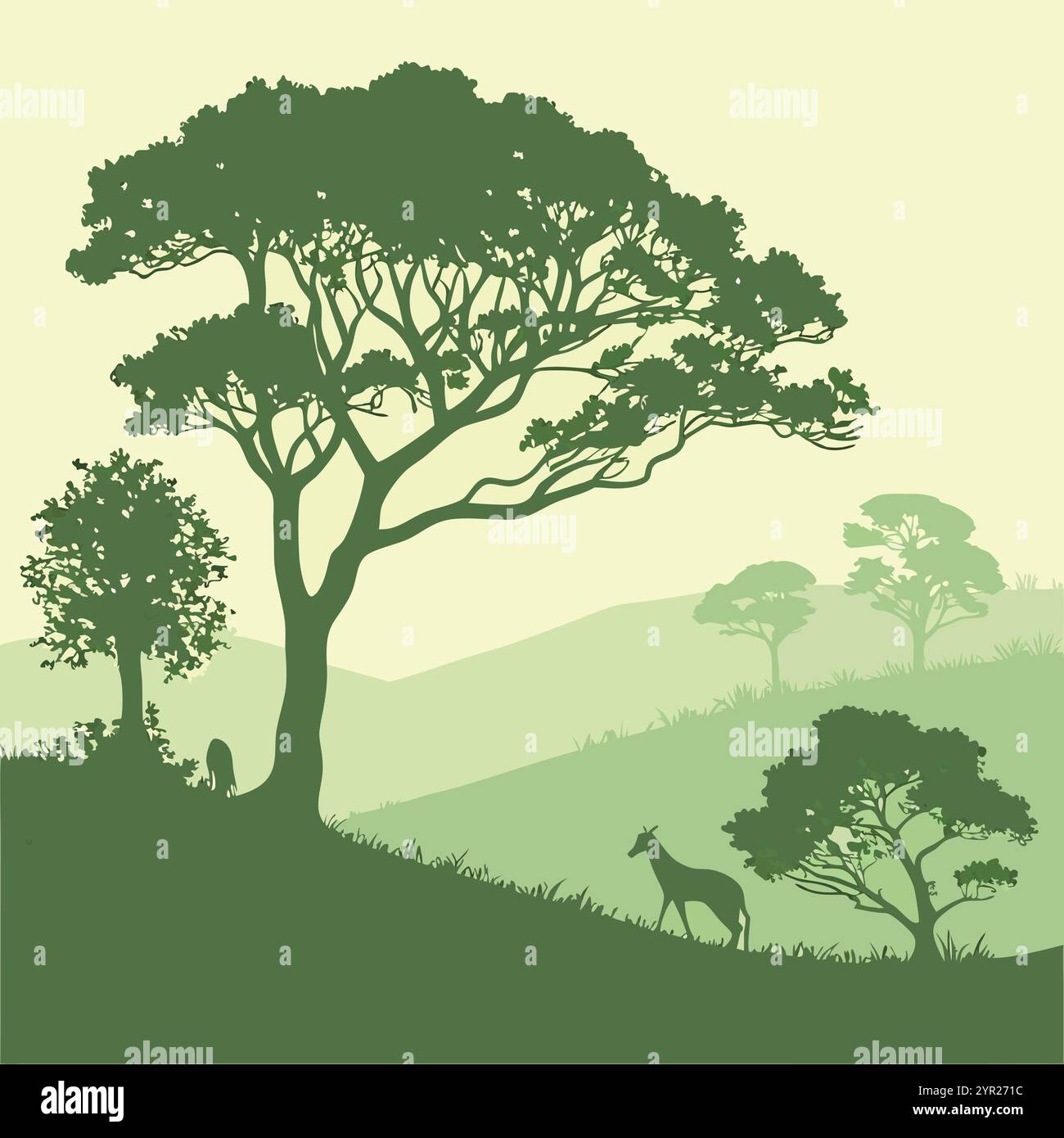 abstract nature background with trees . vector illustration Stock ...