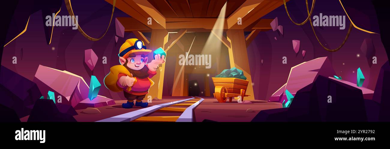 Old mine underground tunnel rail Stock Vector Images - Alamy