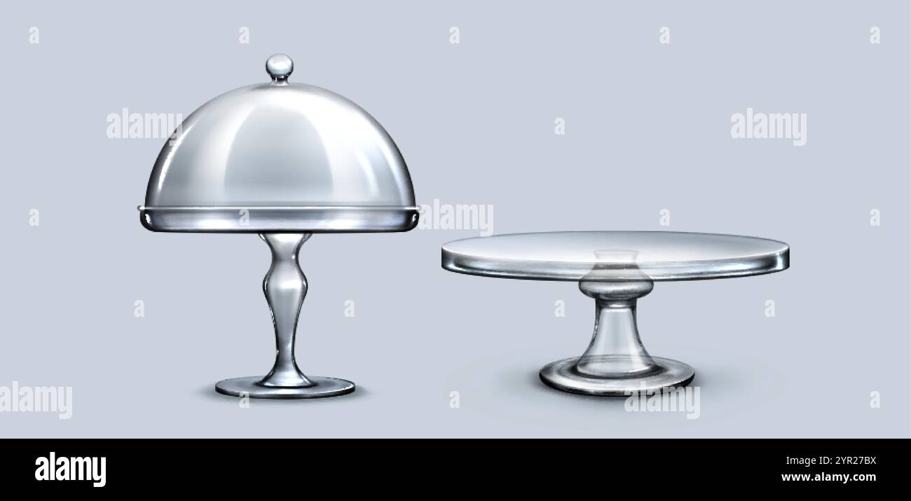 Elegant crystal serving pedestals - covered and uncovered cake glass ...