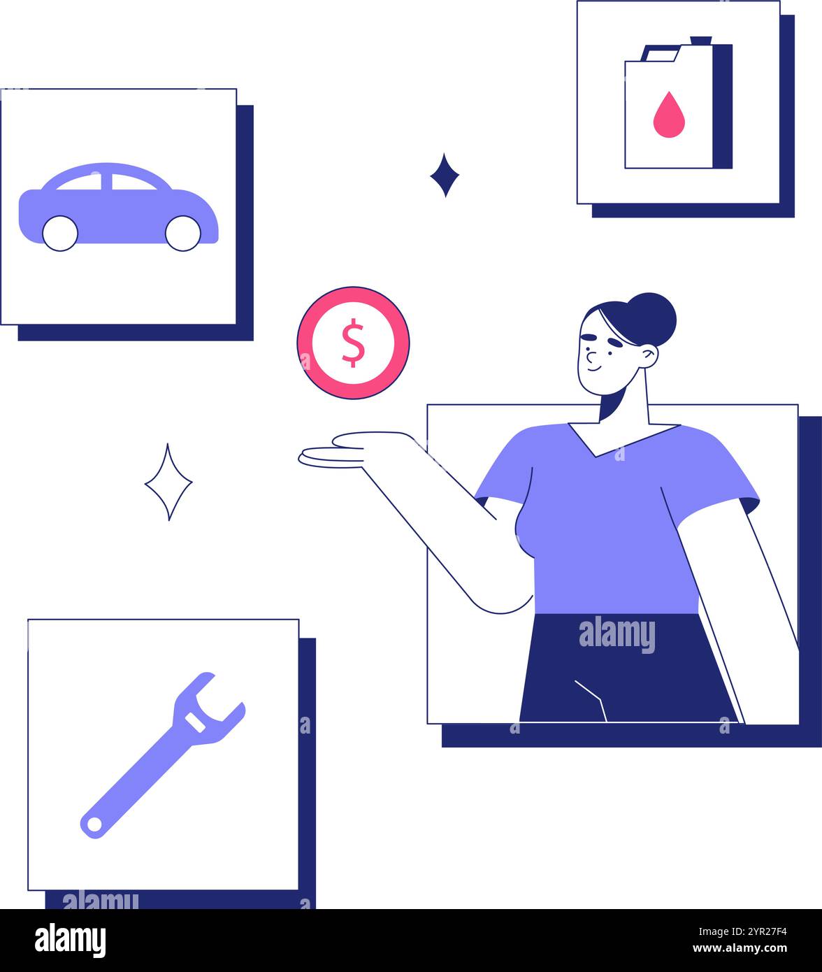 Mechanic woman service station Stock Vector Images - Alamy