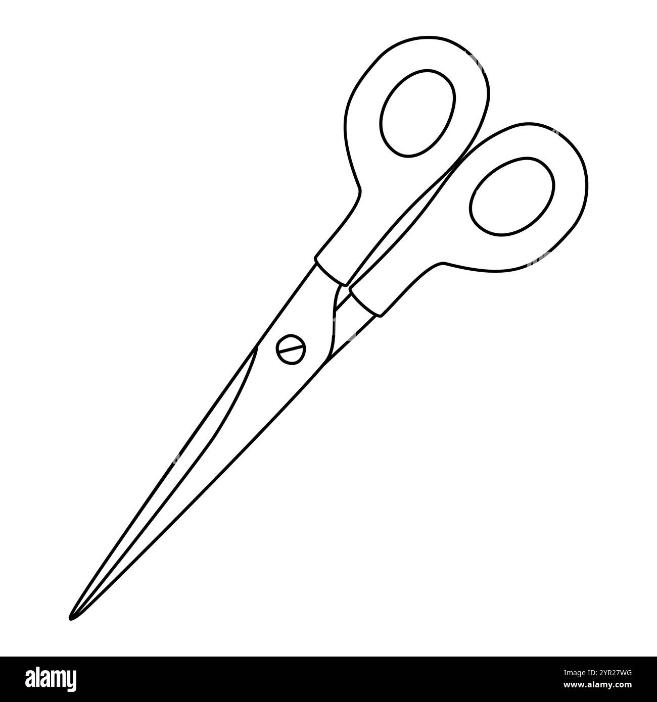 Scissors, stationery or art supply, doodle style flat vector outline ...