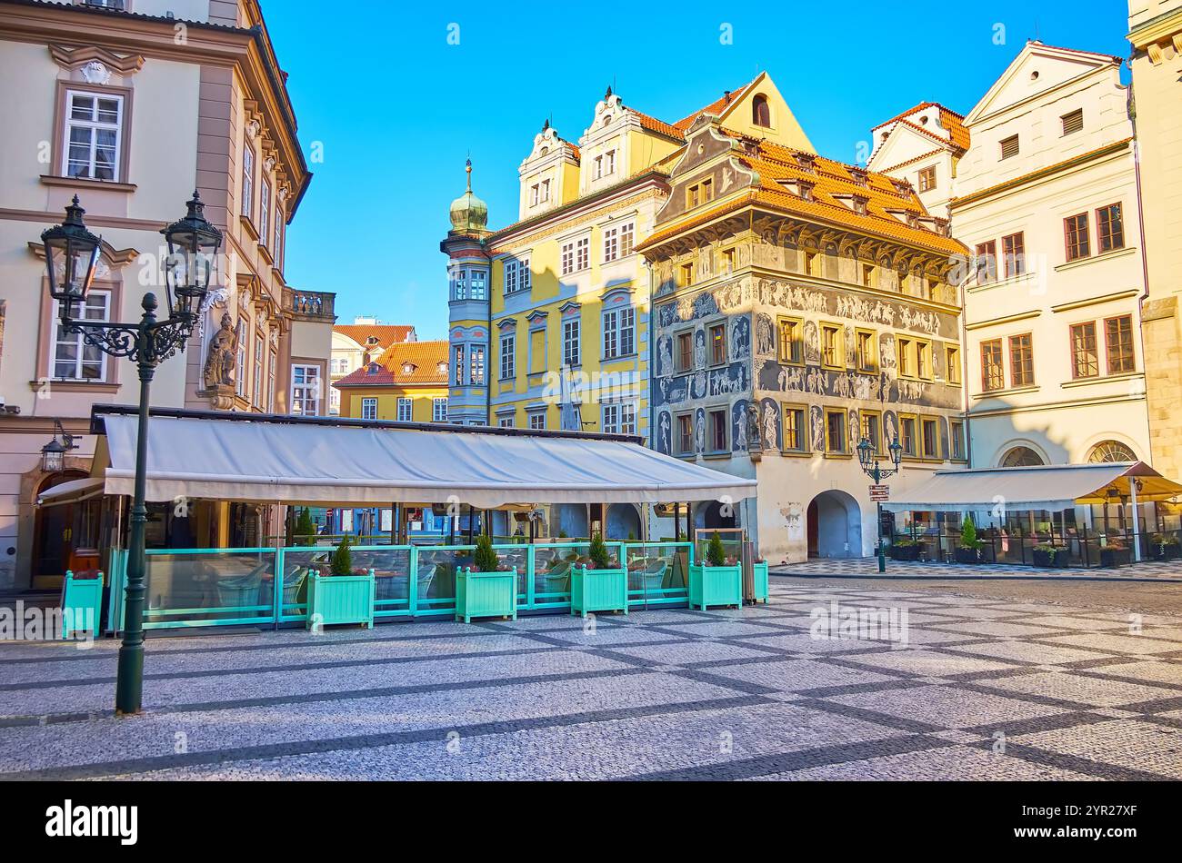 Historic architecture of Old Town Square (Staromestske Namesti) with ...