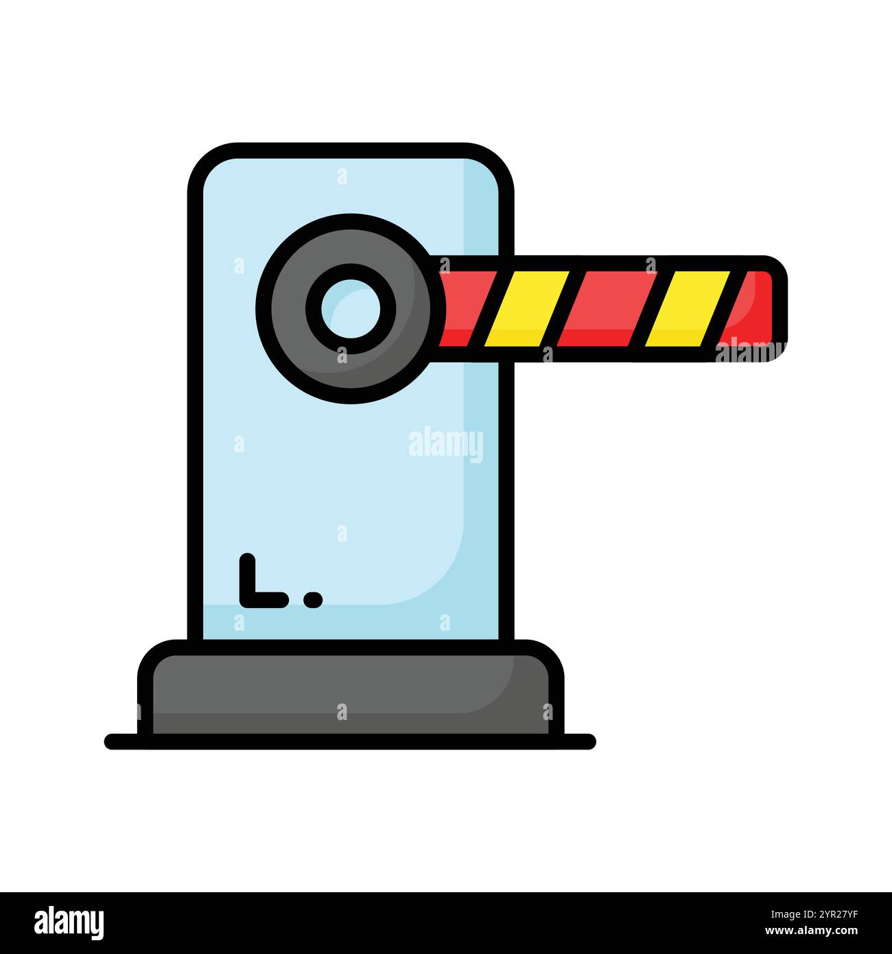 A handcrafted icon of traffic barrier, stop barrier, stop check post ...