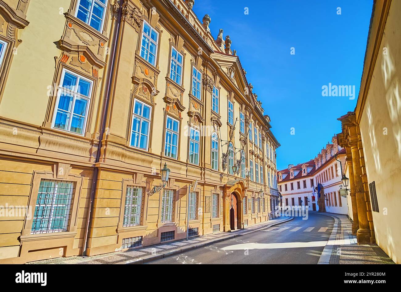 The beautiful facade Wallenstein Palace, that's housing the Senate of ...
