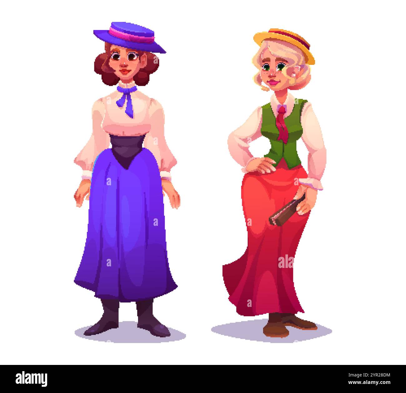 19th centure people and victorian woman fashion. Vintage english dress ...