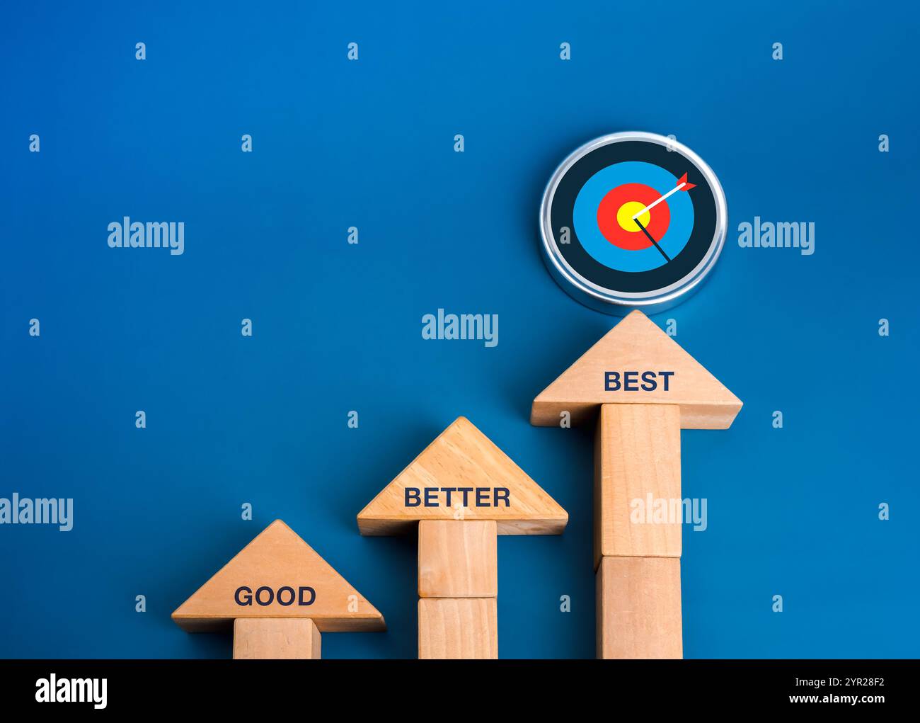 Good, better and best, Business growth and success, target goal concept ...