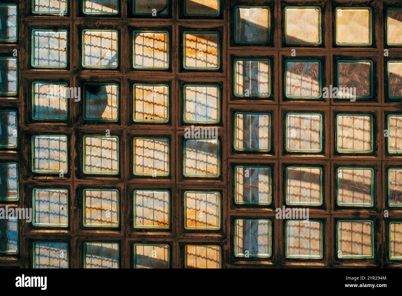 Plain glass block roof light as background Stock Photo - Alamy