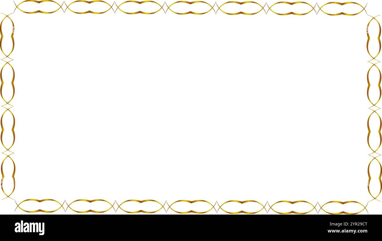 Abstract golden frame with wavy curve shape simple design and decorative border for any kind of ...