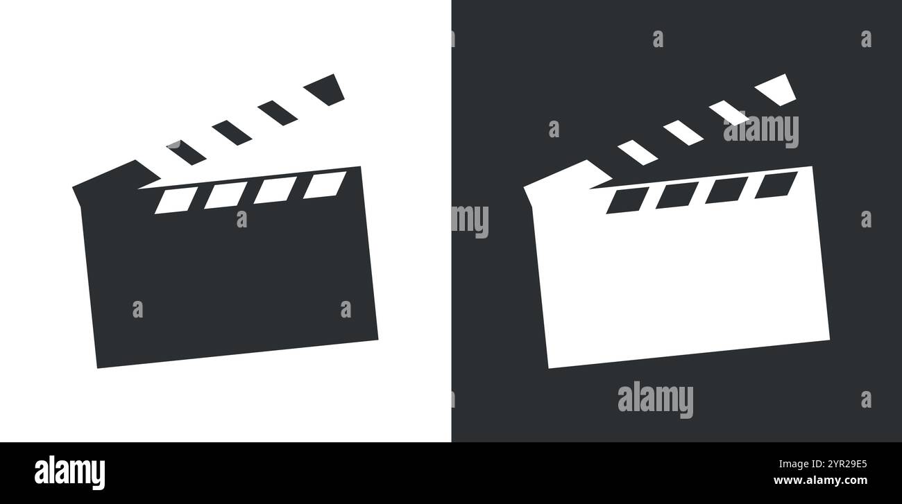 Clapper board, film slate silhouettes. Movie film concept. Vector ...