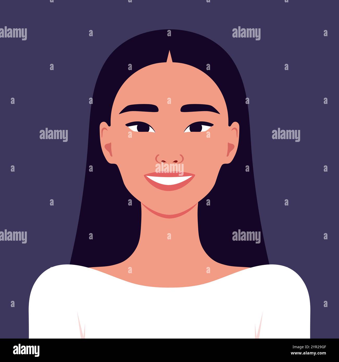 Young Asian woman is smiling. Happy Asian female portrait avatar ...