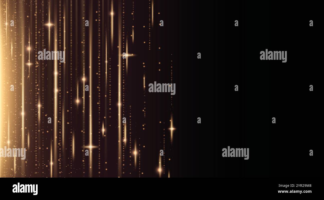 Abstract gold vertical flare line with glow effect background. Magic ...